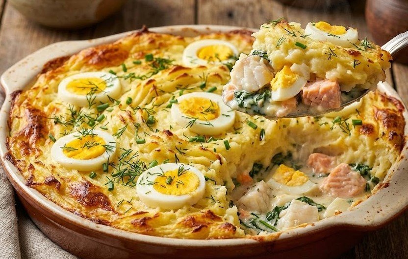 Delia Smith Fish Pie with Egg